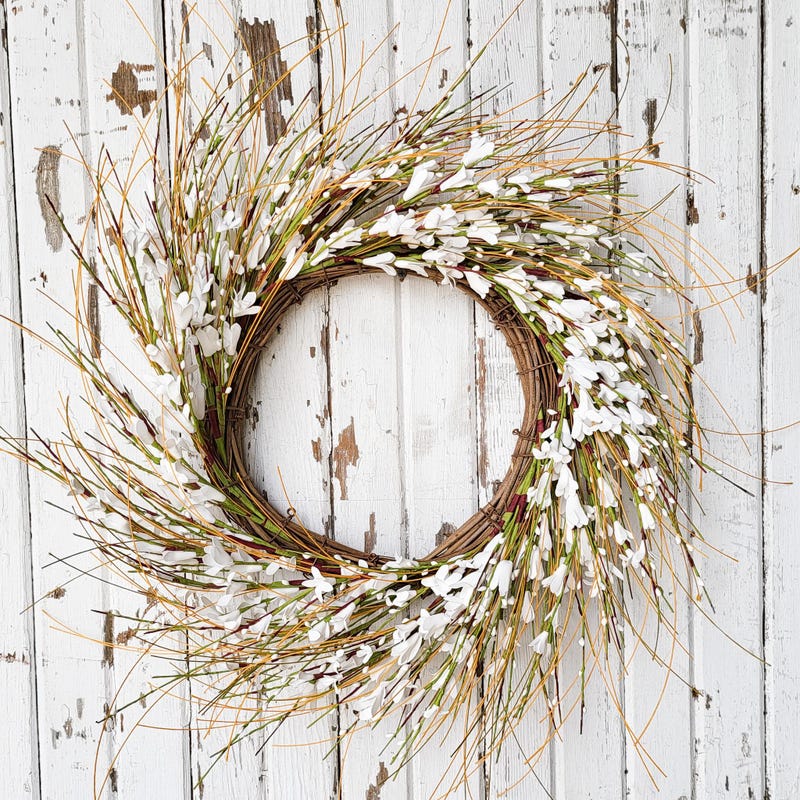 White Wreath - Etsy
