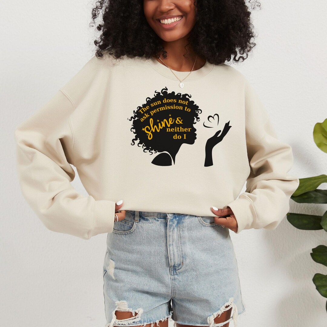 Afro Silhouette Empowerment Sweatshirt, Inspirational Graphic Tee ...