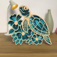 Sea Turtle Layered Mandala: Laser Cut SVG, Cricut, Glowforge (digital ...