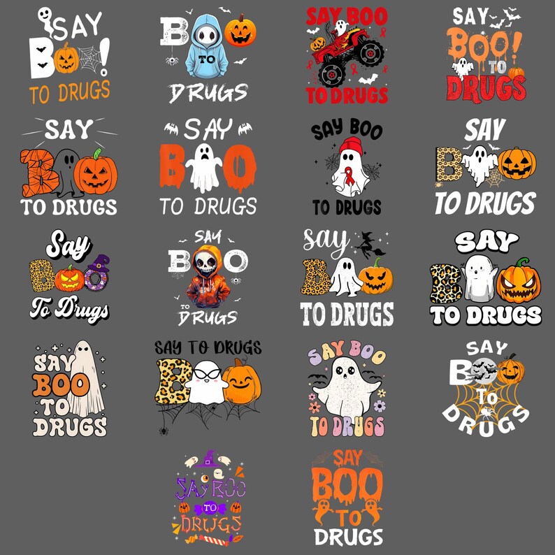 Say Boo to Drugs PNG, Funny Halloween Anti Drug Sublimation, Cute Ghost ...