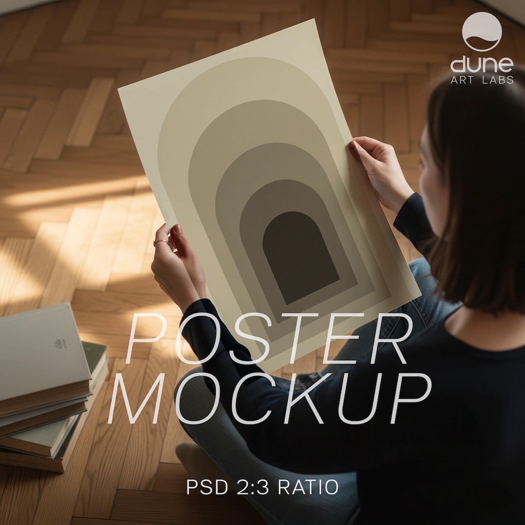 2:3 Vertical Wall Art Poster Mockup With Person | Lifestyle Scene for ...