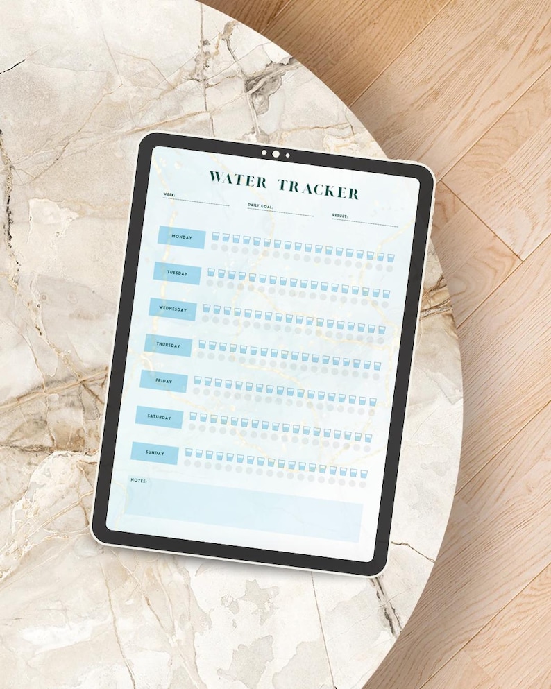 Water Tracker Printable | Weekly Water Intake Tracker | Minimal ...