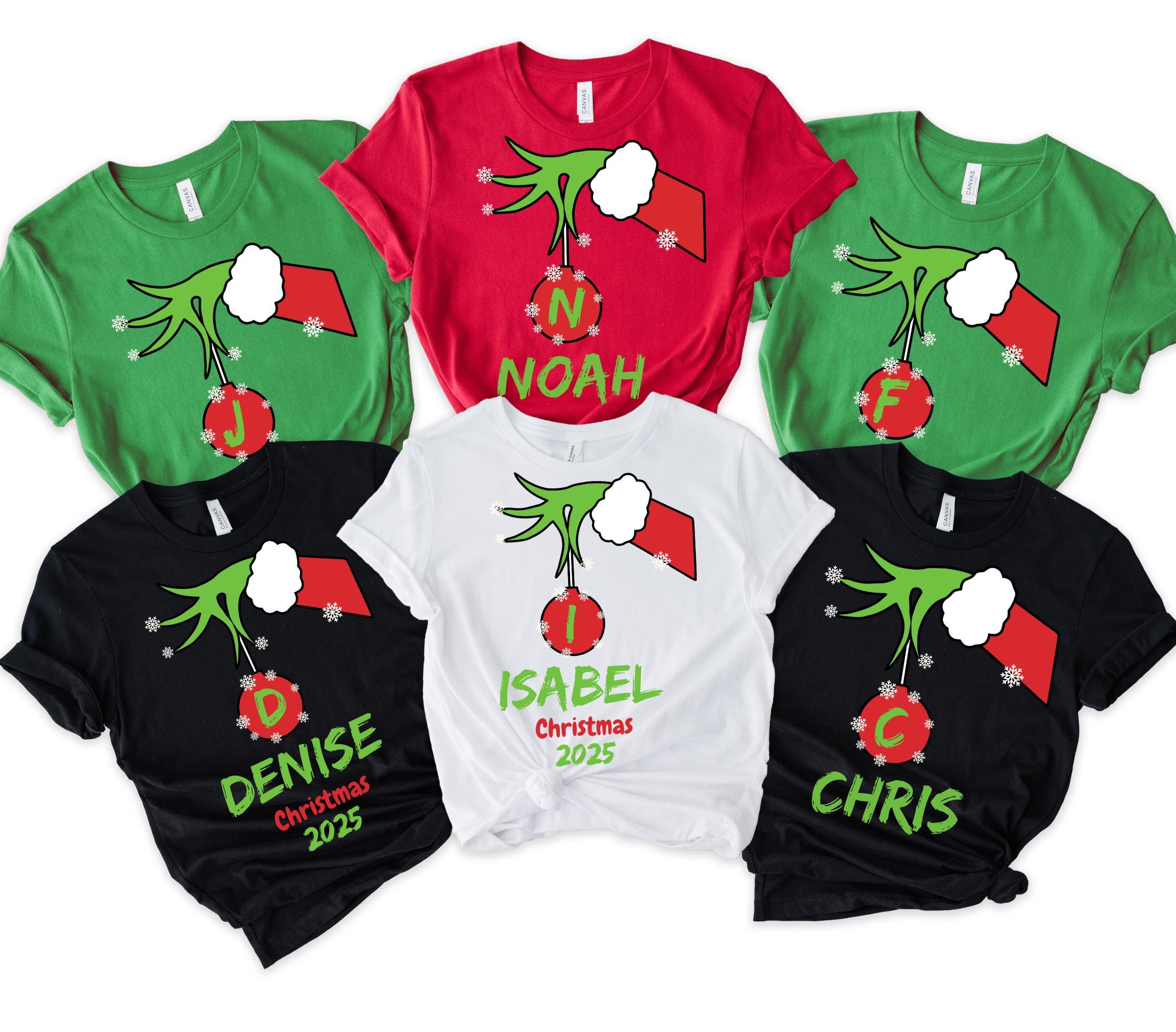 Personalized Grinch Matching Family Shirts, Custom Family Christmas ...