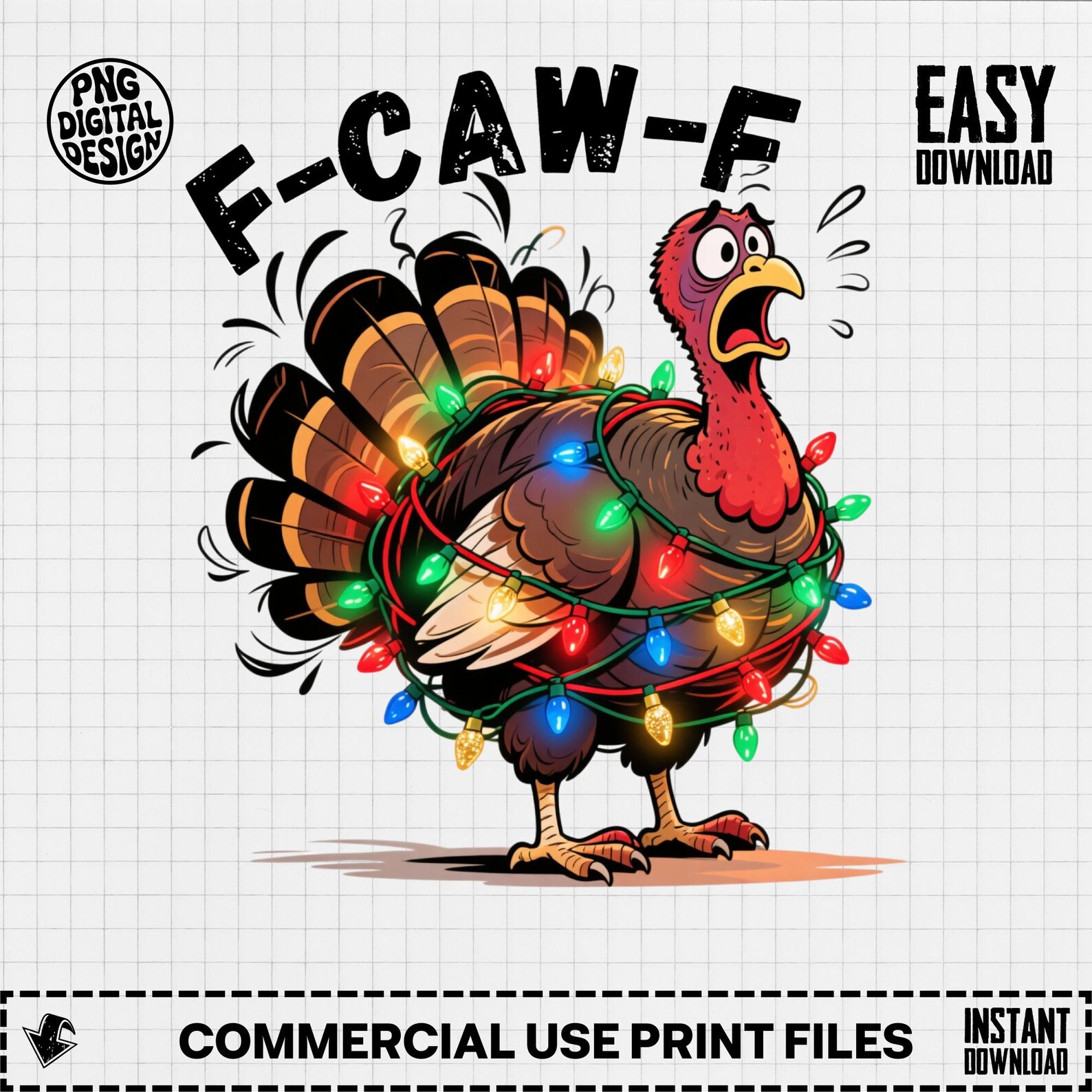 Funny Thanksgiving Turkey Digital PNG, Scared Turkey Art, Ecawf Turkey ...