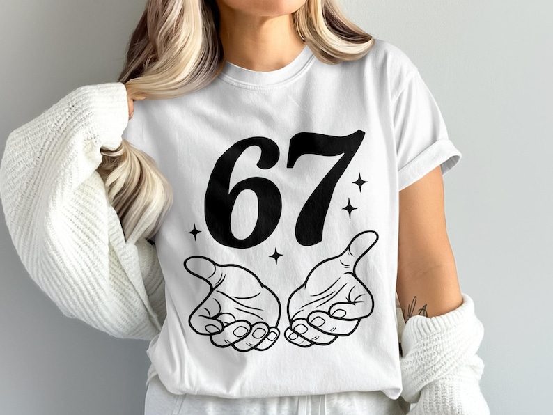 67 Digital PNG, Sixty Seven Art, Hand Gesture Clipart, Cricut ...