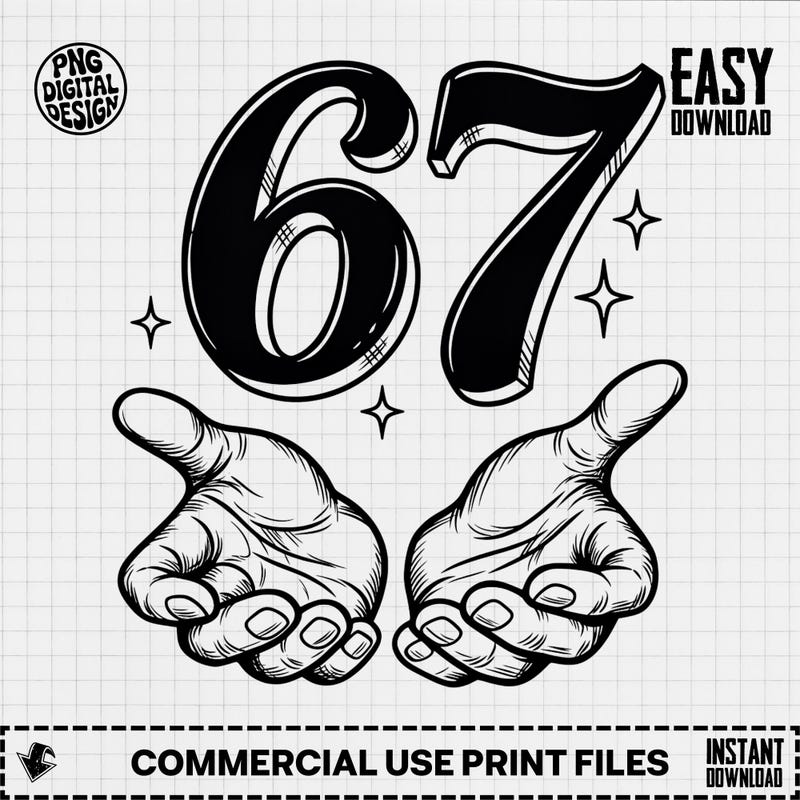Number 67 Png - Etsy