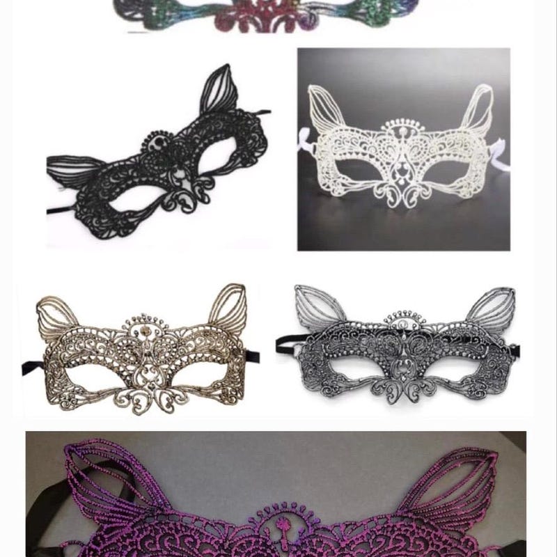 Masquerade Mask Cat Gold - Etsy UK