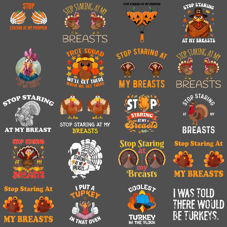 Stop Staring at My Breasts Turkey PNG, Funny Thanksgiving Food Quote ...