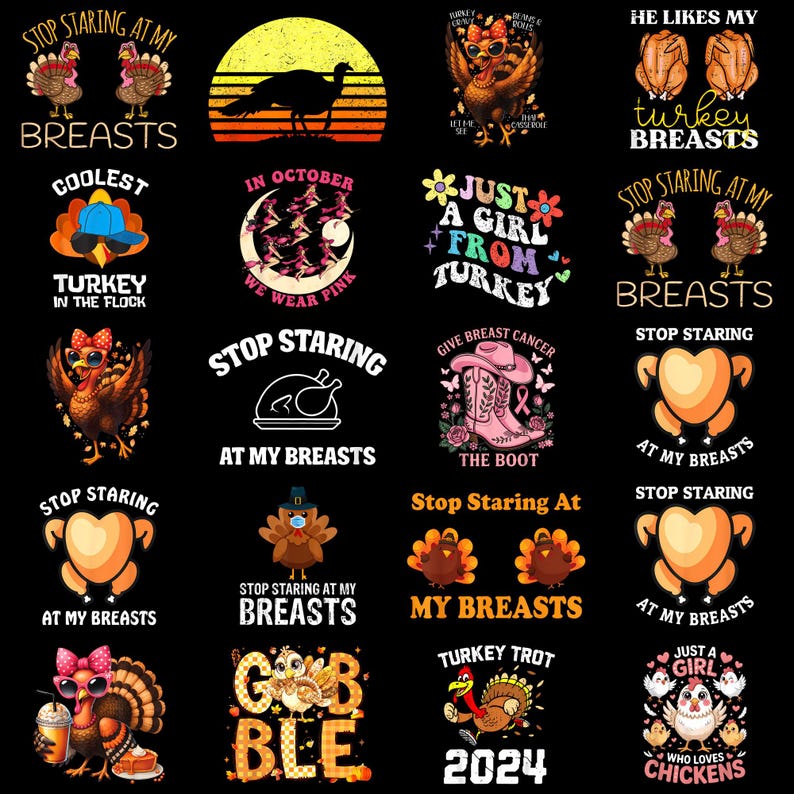 Stop Staring at My Breasts Turkey PNG, Funny Thanksgiving Food Quote ...