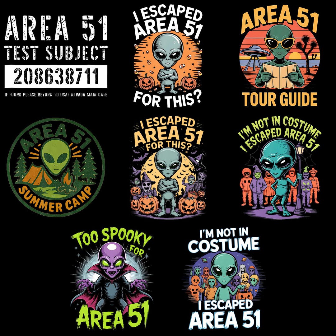 Area 51 Halloween Alien UFO Candy PNG, Funny Spooky Extraterrestrial ...