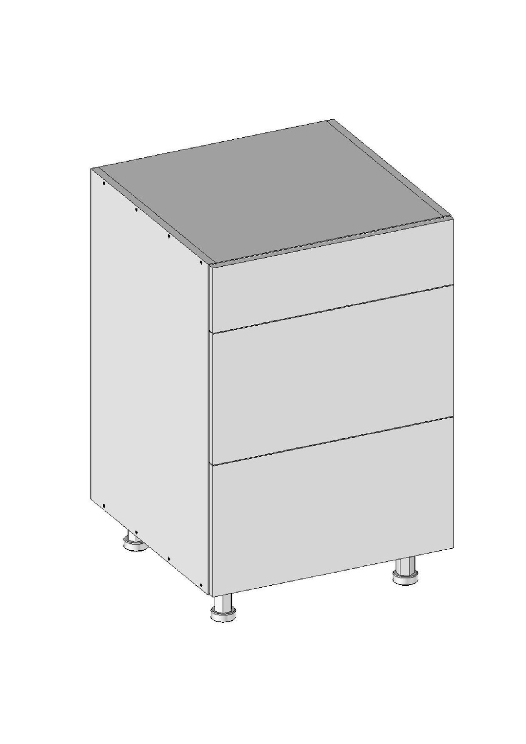 Low Kitchen Unit With 1 Drawer and 2 Pot Racks – DXF Design for CNC and ...