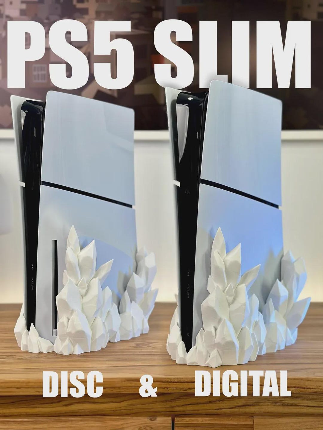 Crystal Vertical Stand for PS5 / PS5 Slim– Sleek & Secure Console ...