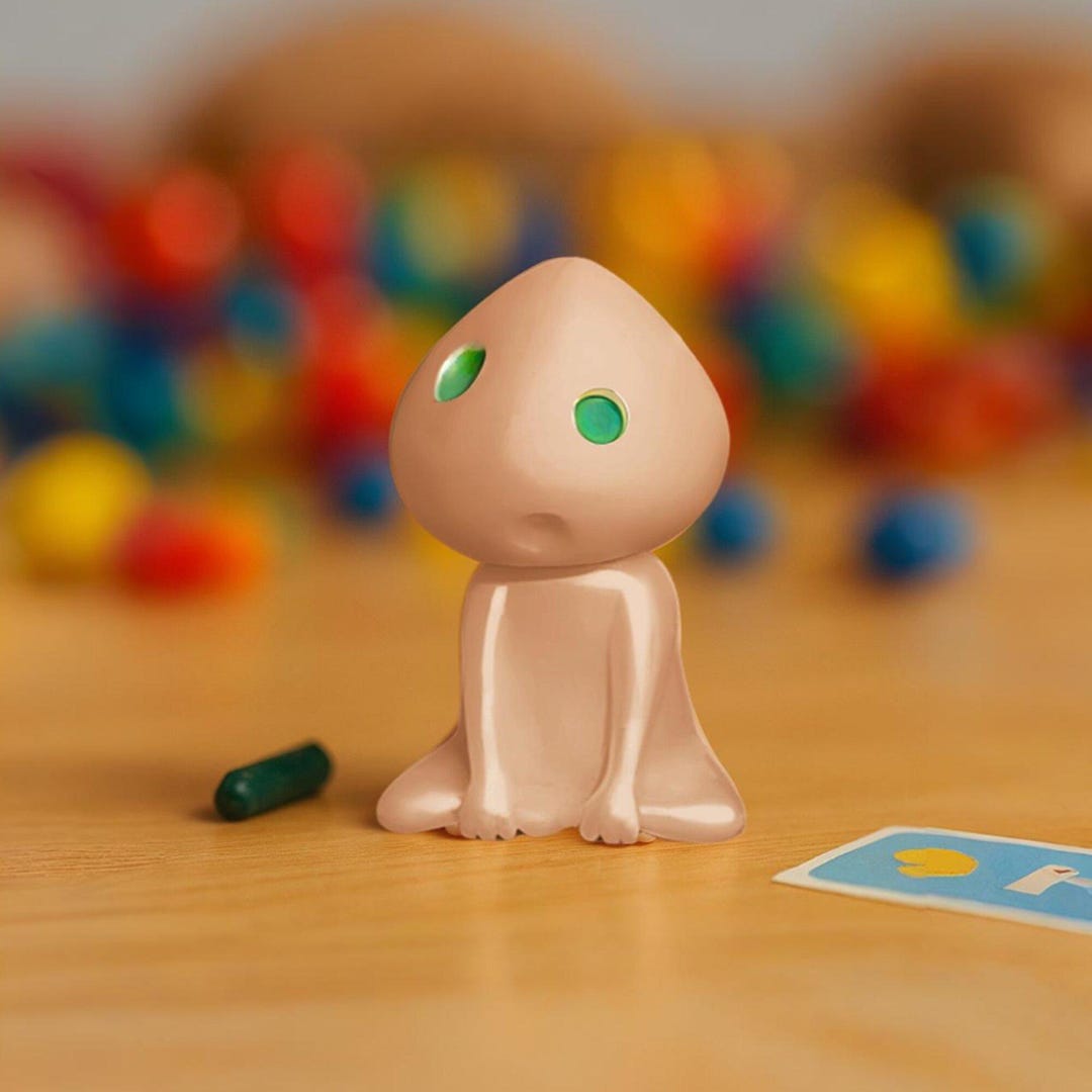 Cute Kodama Inspired Small Figure for Desk and Nursery, Handpainted ...