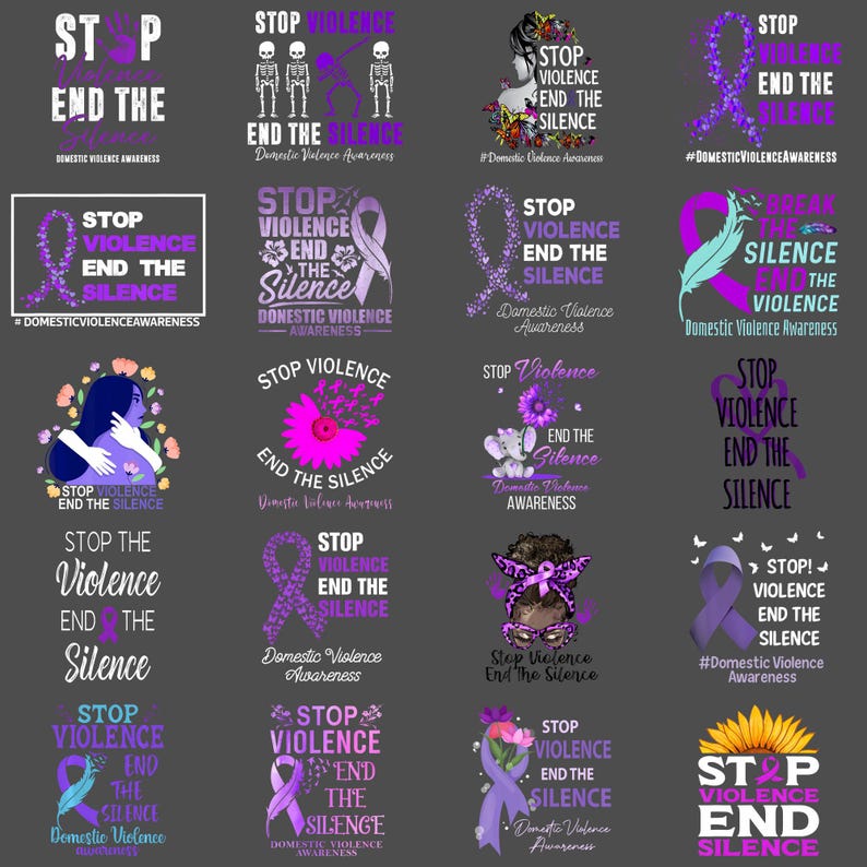 Stop Violence End Silence PNG – Domestic Violence Awareness Clipart ...