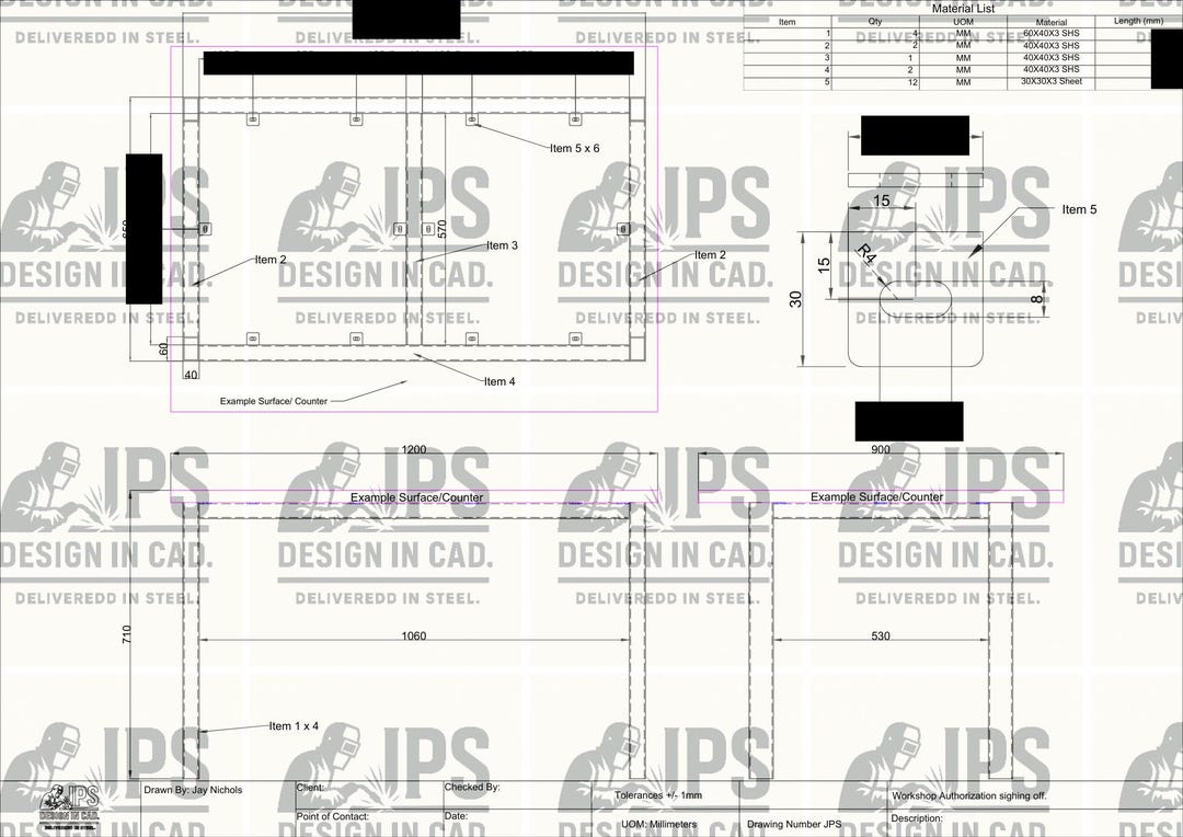 Small Rectangle Table Design PDF, Autocad Drawing - Etsy UK