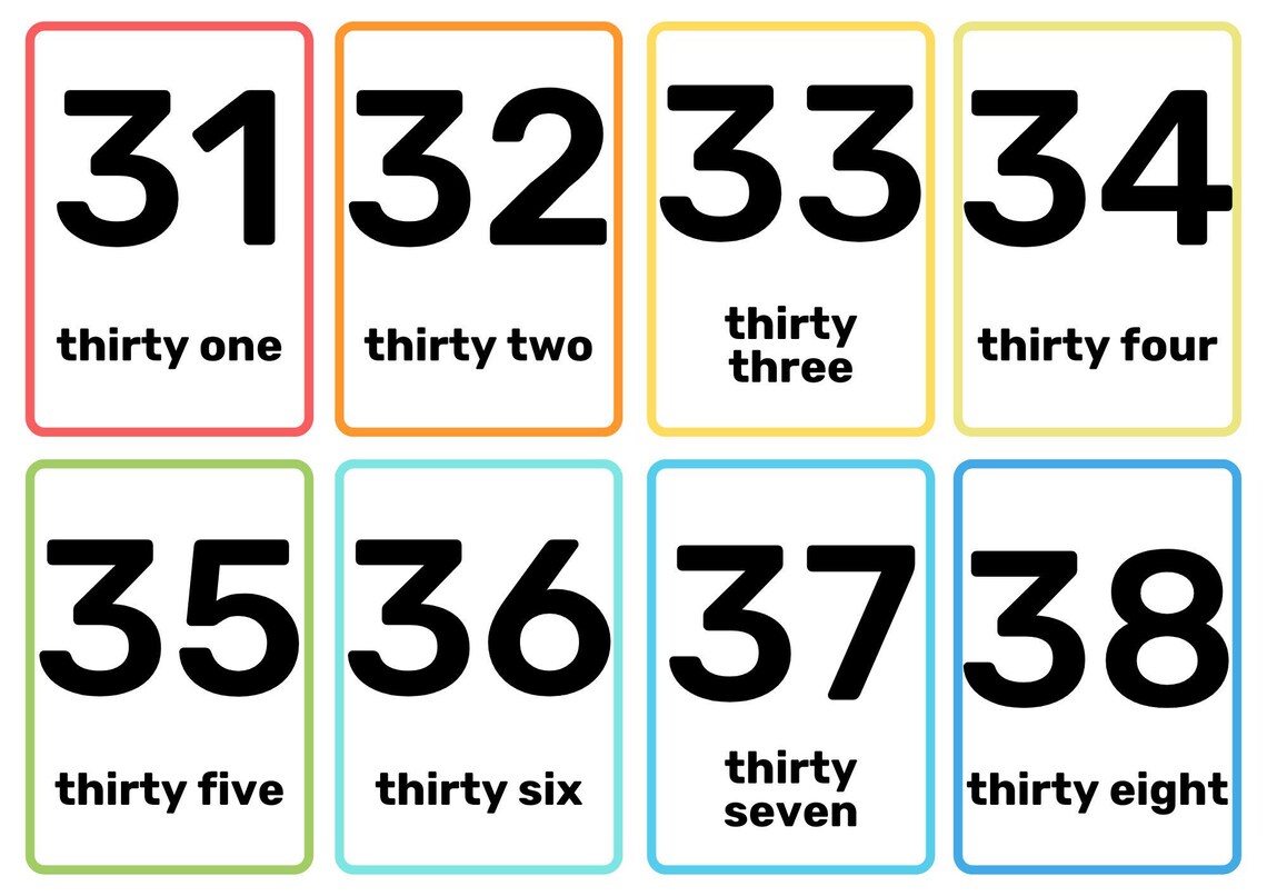 Numbers 1 - 50 Flash Cards - Autism Learning Resources - Etsy