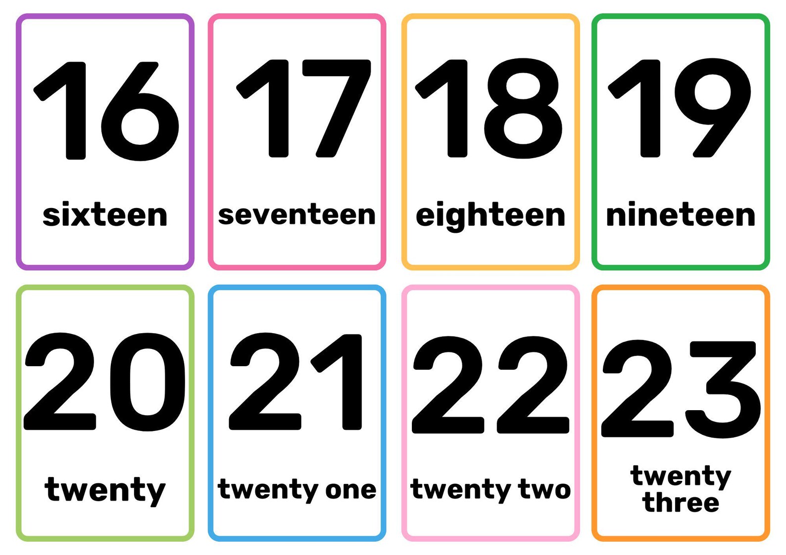 Numbers 1 - 50 Flash Cards - Autism Learning Resources - Etsy