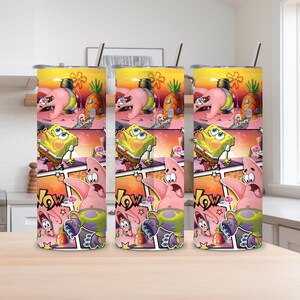 Spongebob Cartoon Tumbler Wrap • Spongebob 20oz Skinny PNG (digital ...