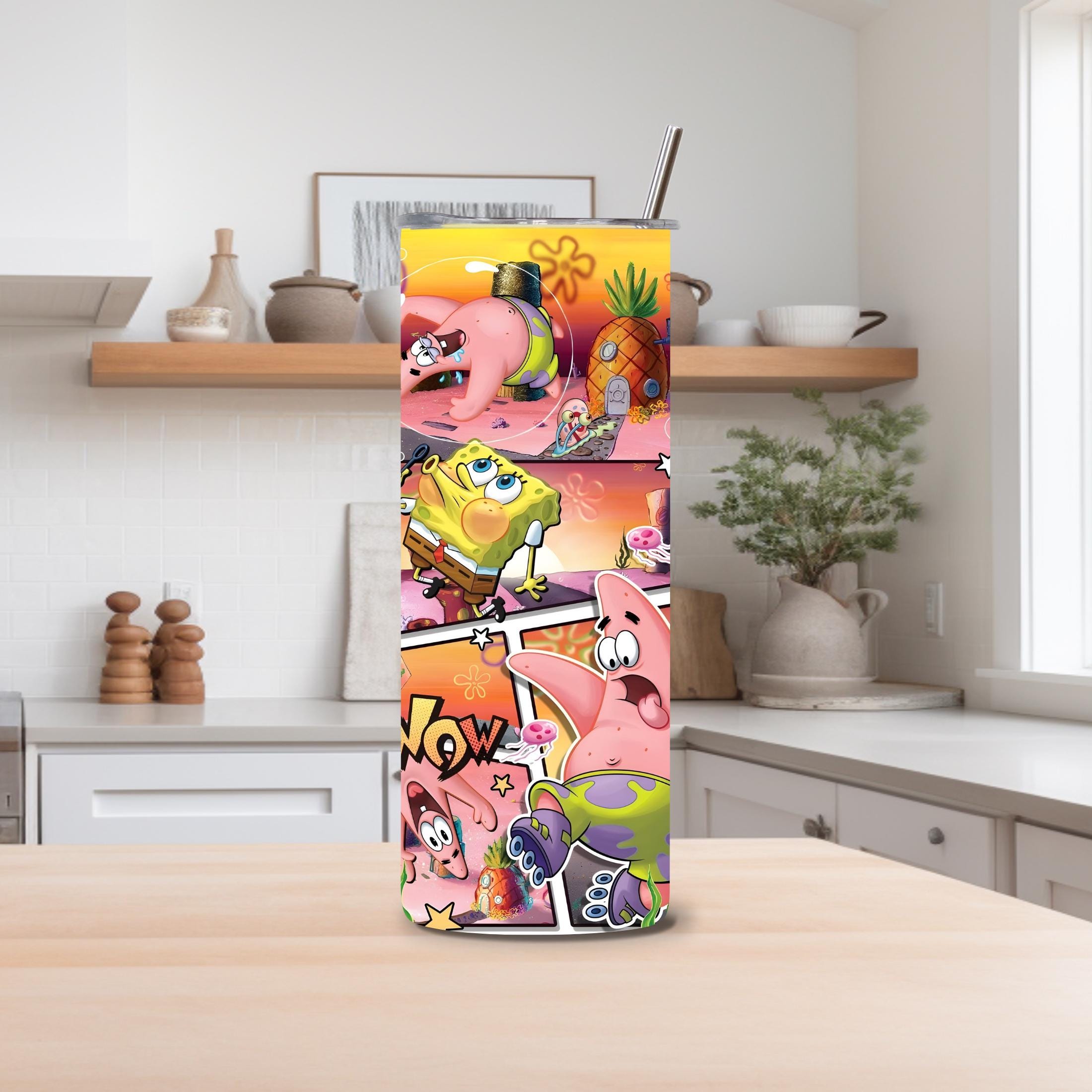 Spongebob Cartoon Tumbler Wrap • Spongebob 20oz Skinny PNG (digital ...