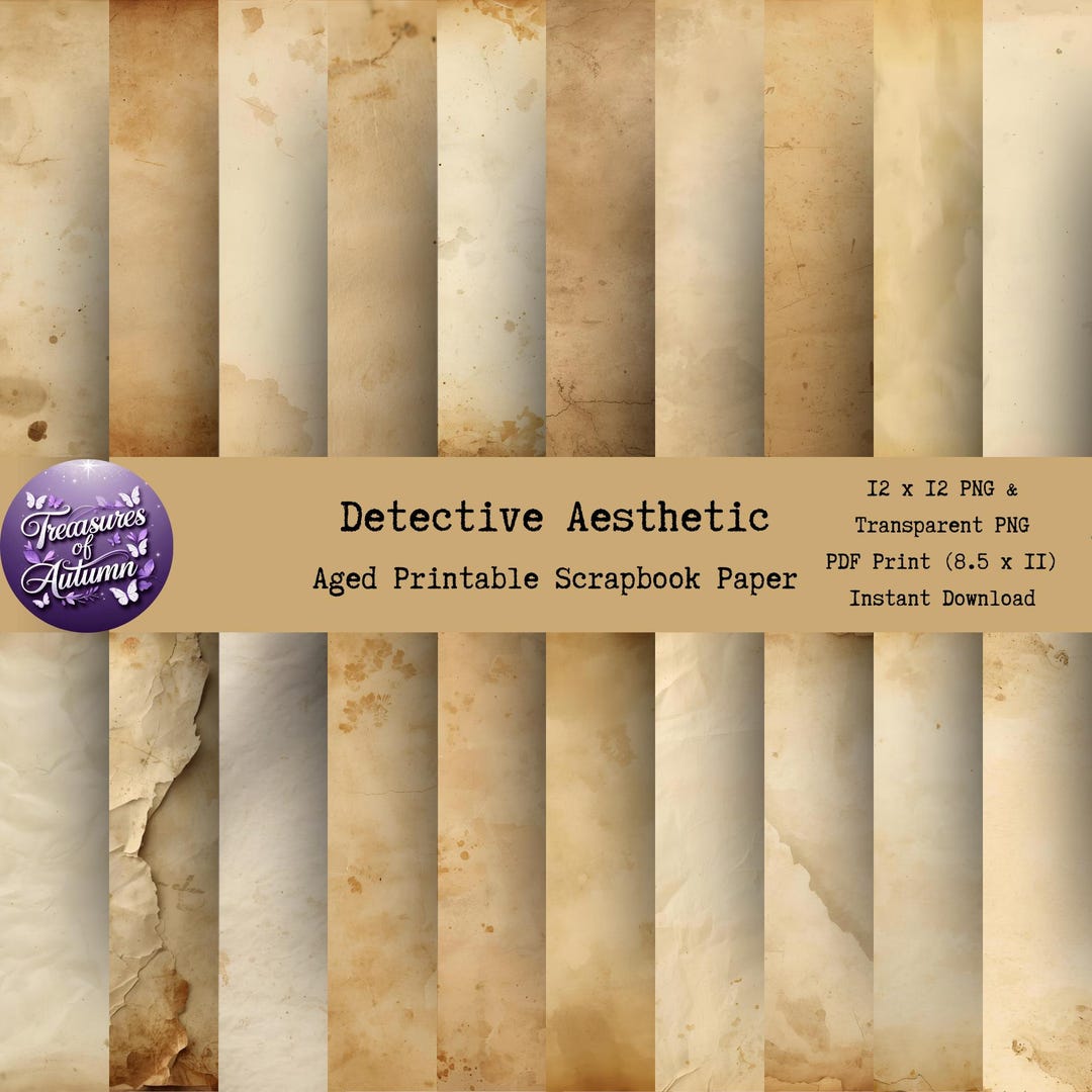 Aged Detective Parchment Paper Bundle - True Crime Scrapbook (PDF ...