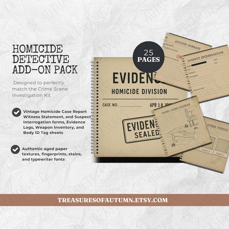 True Crime Homicide Roleplay Scrapbook Pages - Etsy