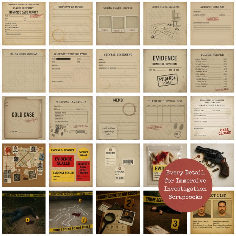 True Crime Homicide Roleplay Scrapbook Pages - Etsy