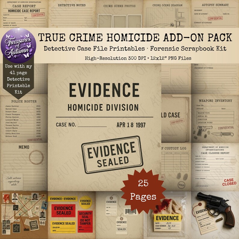 True Crime Homicide Roleplay Scrapbook Pages - Etsy
