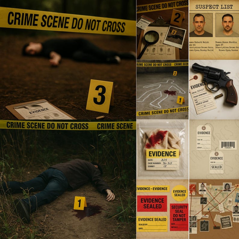 True Crime Homicide Roleplay Scrapbook Pages - Etsy