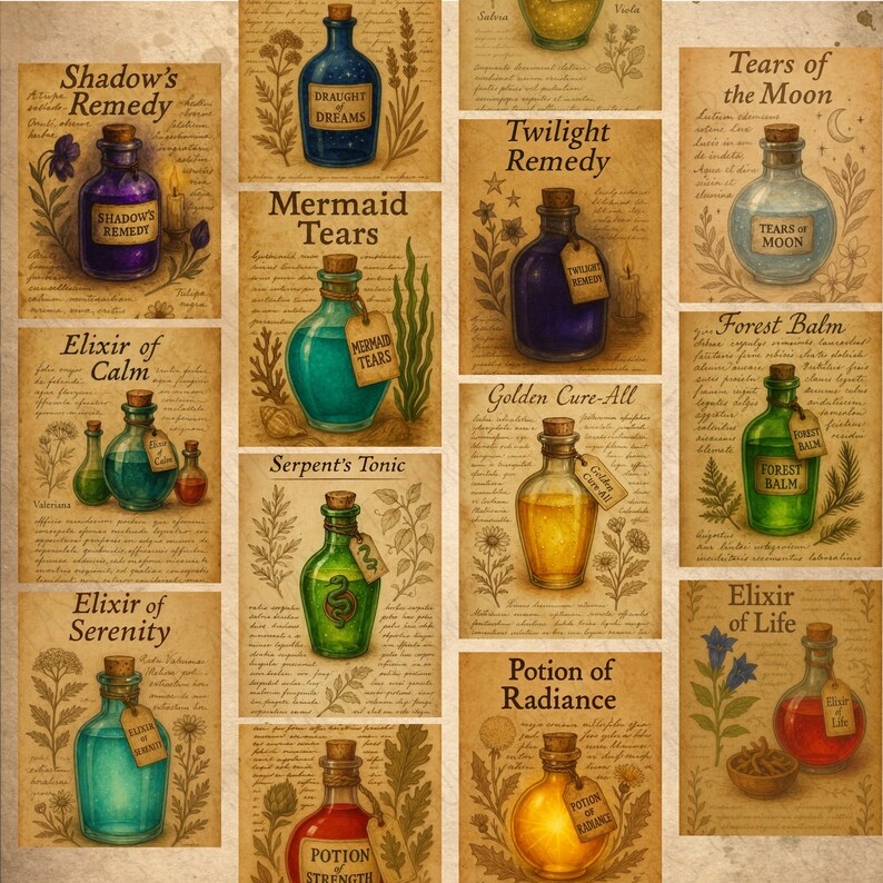 Vintage Halloween Witchy Potion & Elixir Collection – the Enchanted ...