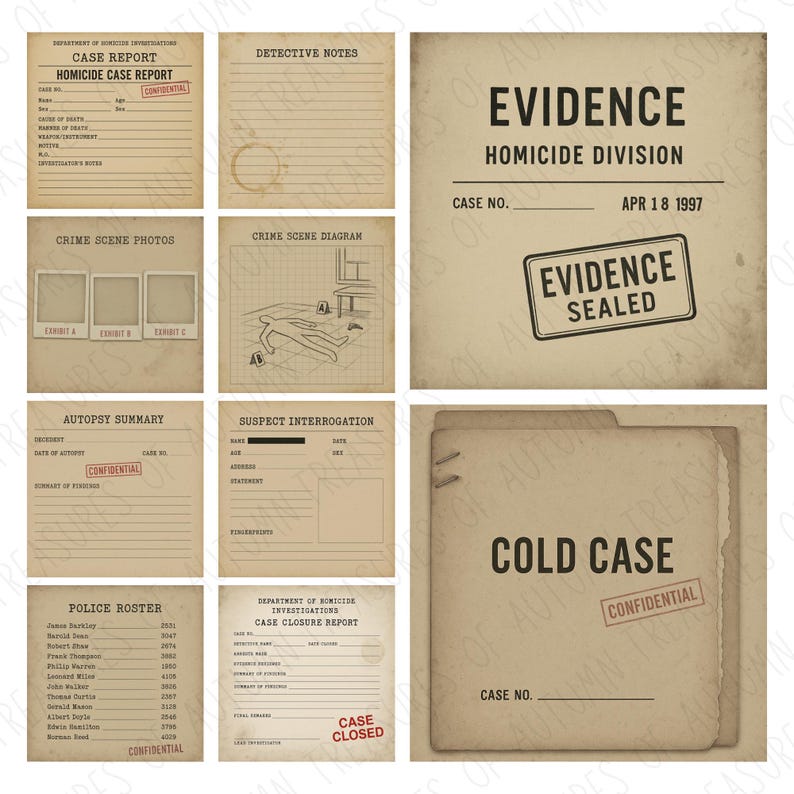 True Crime Homicide Roleplay Scrapbook Pages - Etsy