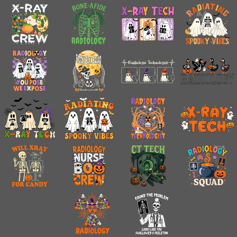 Halloween Rad Tech Floral Ghost PNG, Funny Spooky Medical Halloween ...