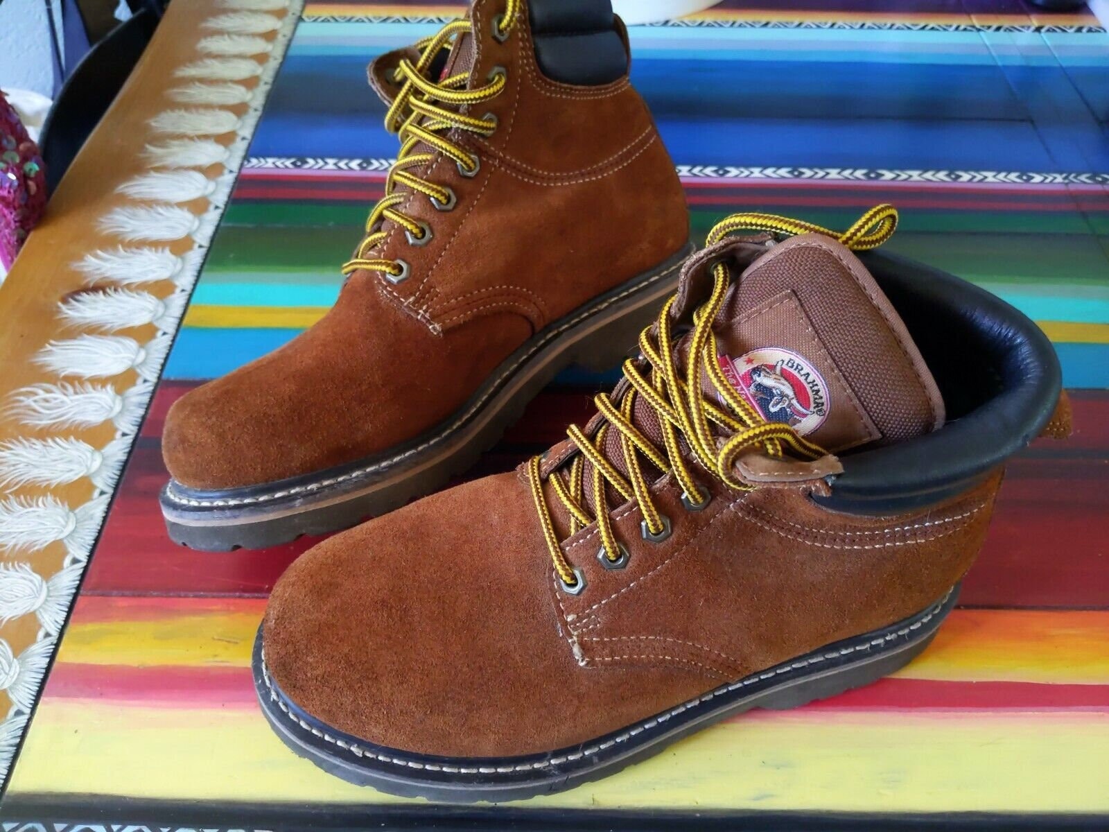 Men's Work Boots 7.5 EE Waterproof Leather Suede Oil Resistant XLNT ...