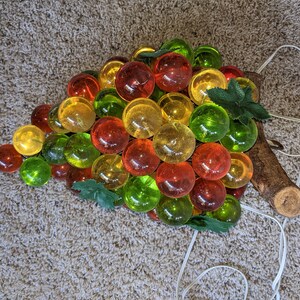 Big Lucite Grape Cluster Hanging Lamp Light 60's Mid Century MCM Swag ...
