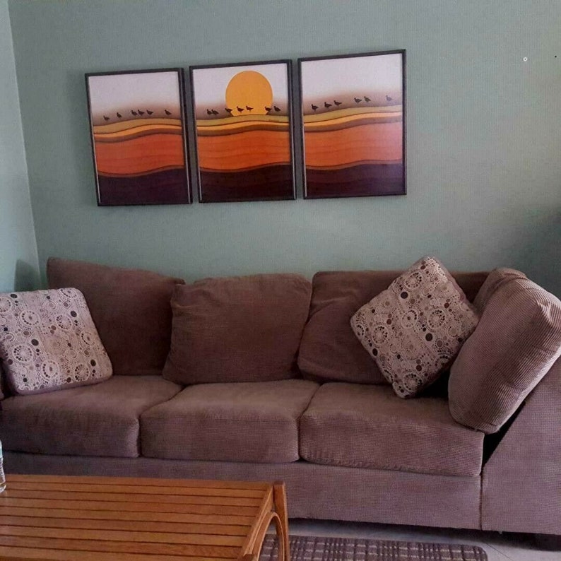 Joanne Scott 3 Panel Painting ORIGINAL 1977 Mid Century Modern - Etsy