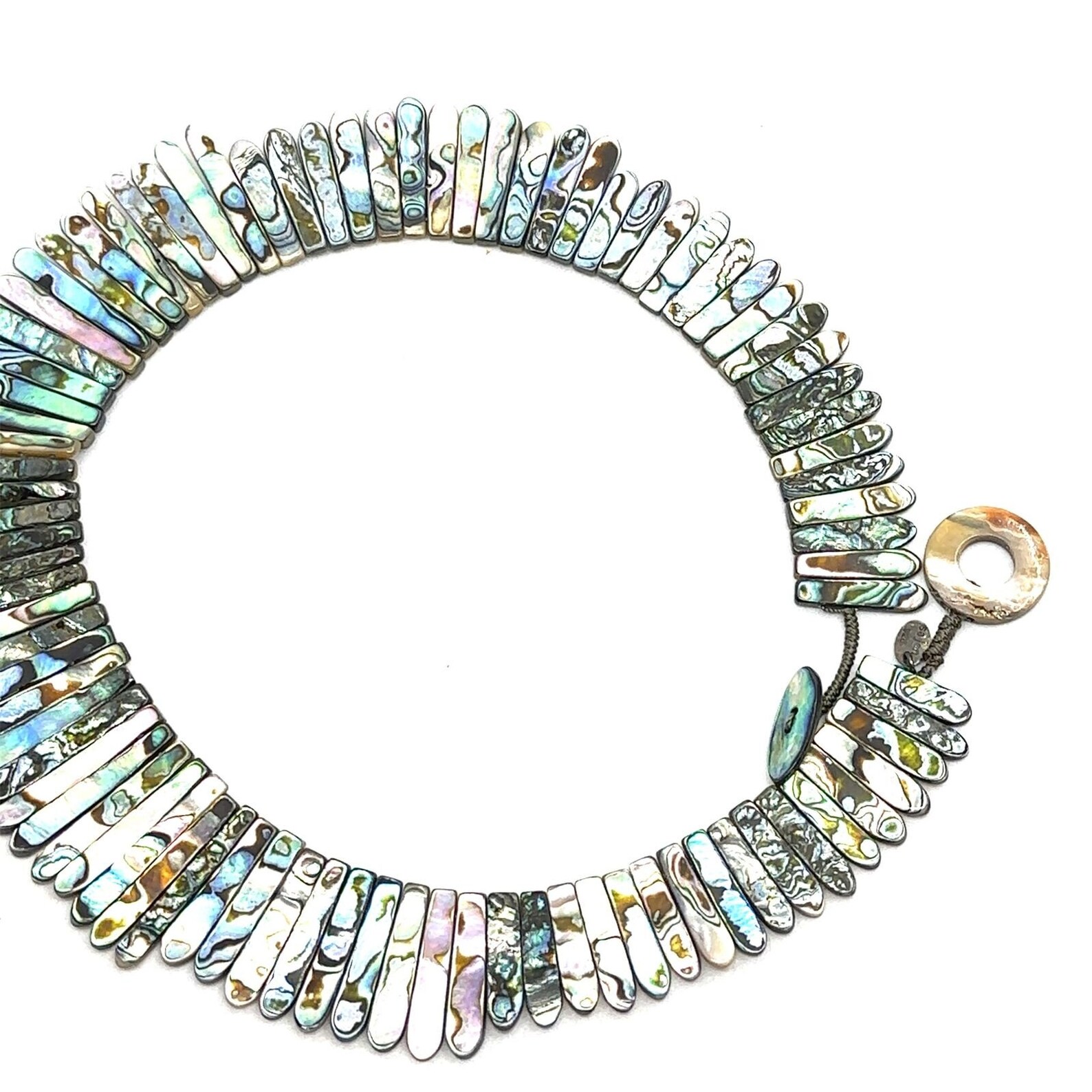 Vintage Reversible Abalone Paua Shell Necklace Big Statement Collar ...