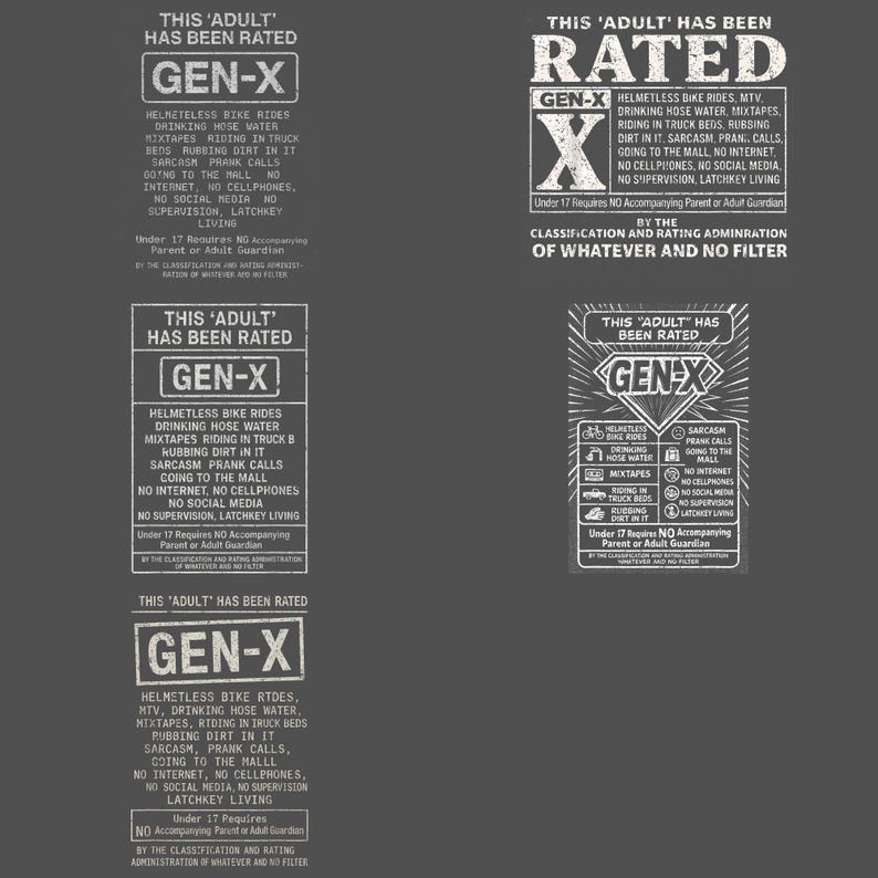 This Adult Has Been Rated PNG, Funny Gen X Sarcastic Humor Clipart ...