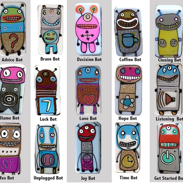 Love Bots: a Tiny Domino Robot That Loves You Unconditionally - Etsy
