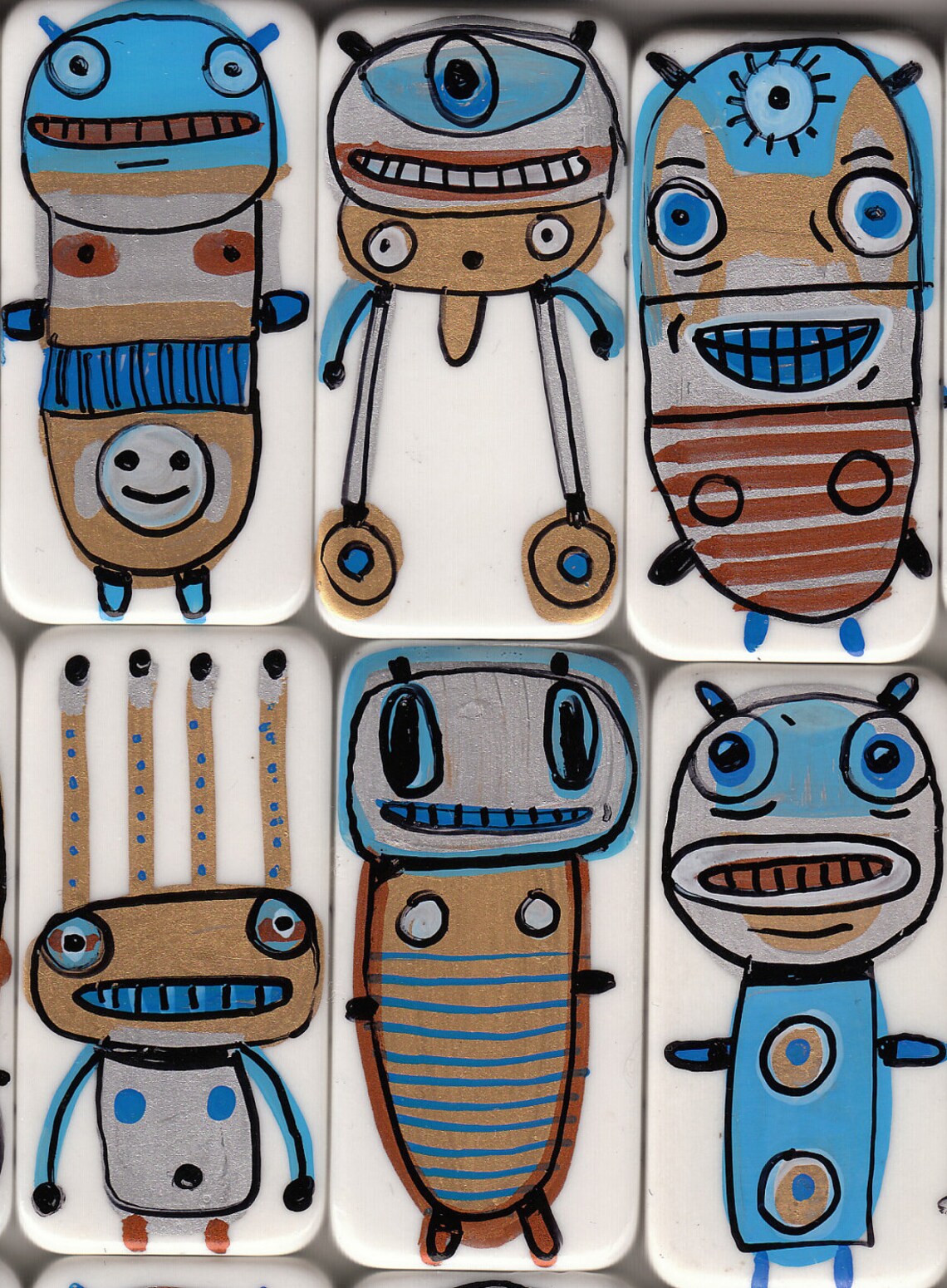 6 Bot Bundle: Tiny Domino Robots That You Mix and Match. Art That ...