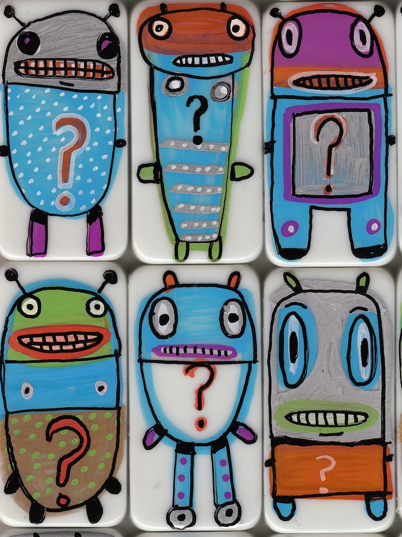 6 Bot Bundle: Tiny Domino Robots That You Mix and Match - Etsy