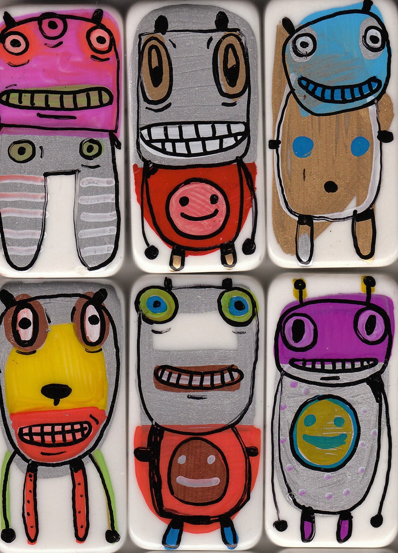 6 Bot Bundle: Tiny Domino Robots That You Mix and Match - Etsy