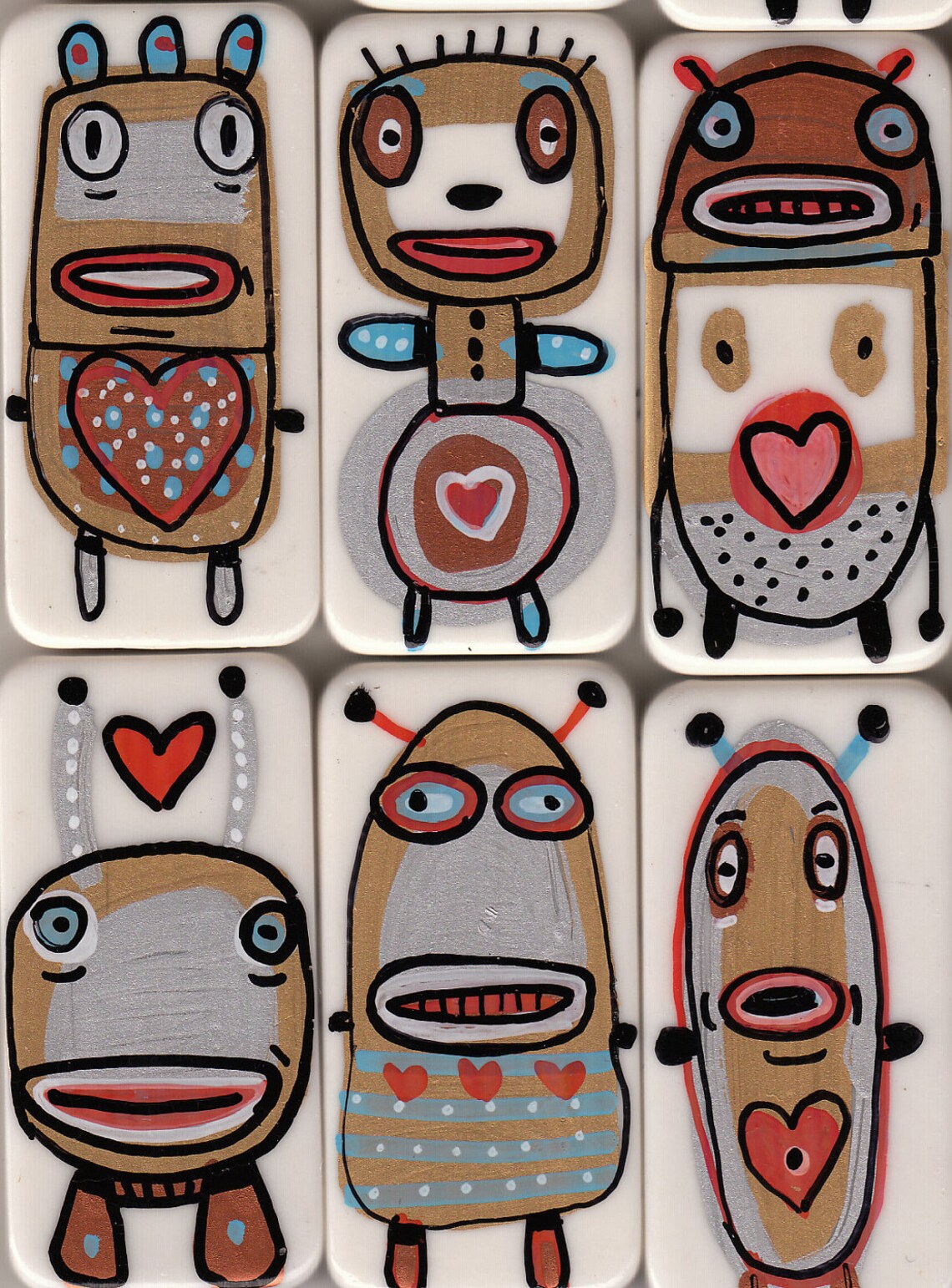 6 Bot Bundle: Tiny Domino Robots That You Mix and Match - Etsy