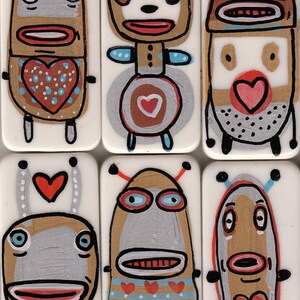 6 Bot Bundle: Tiny Domino Robots That You Mix and Match. Art That ...