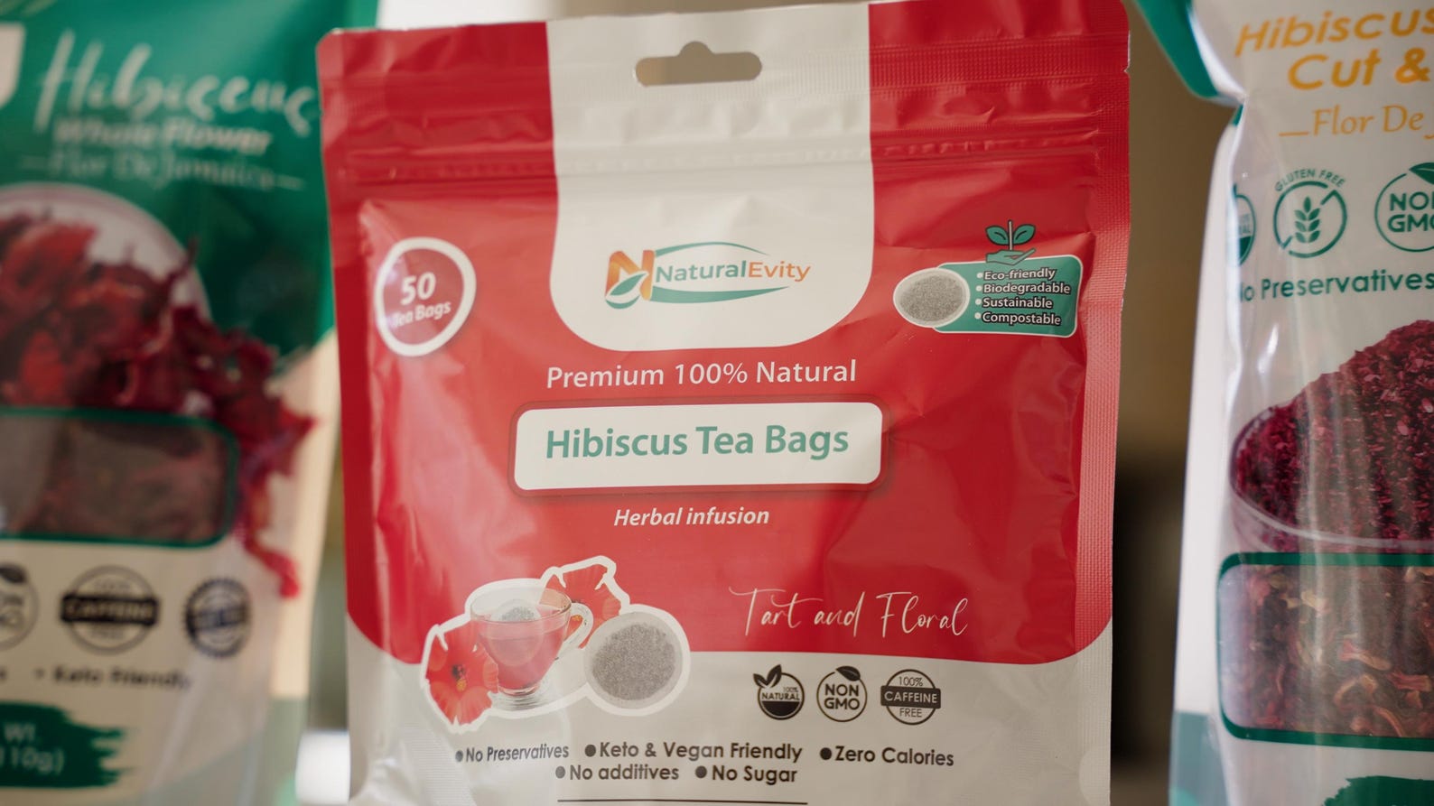 Hibiscus Tea Bags – Flor De Jamaica, Caffeine-free Herbal Tea for Hot ...