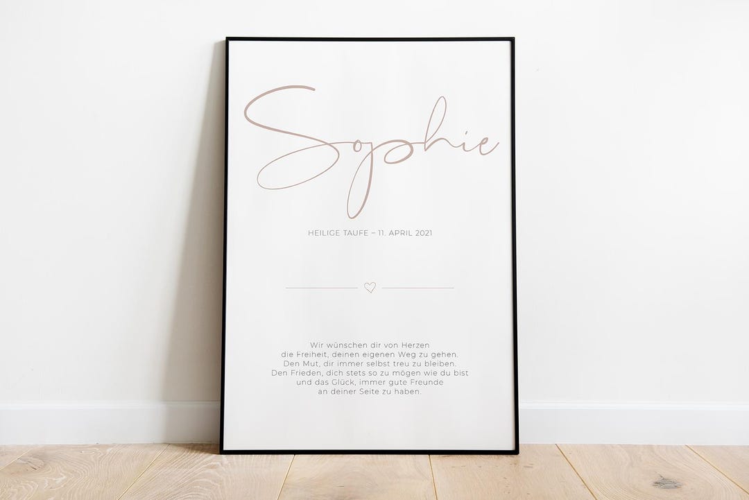 Personalized Christening Poster With First Name and Date | Various ...