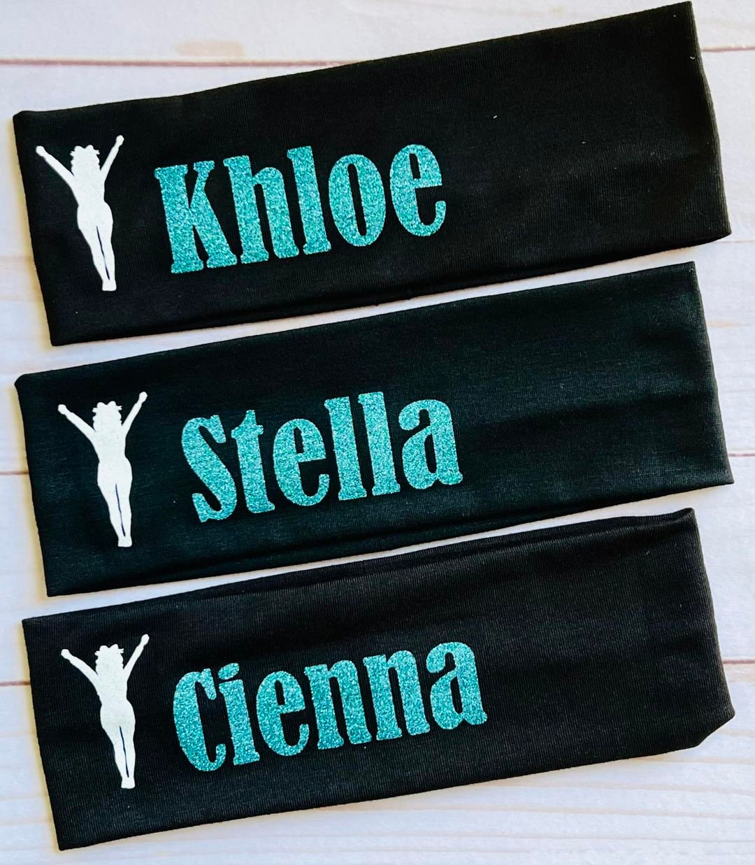 Custom Stunt Cheer Headbands in Gorgeous Glitter! Cheer Comps ...