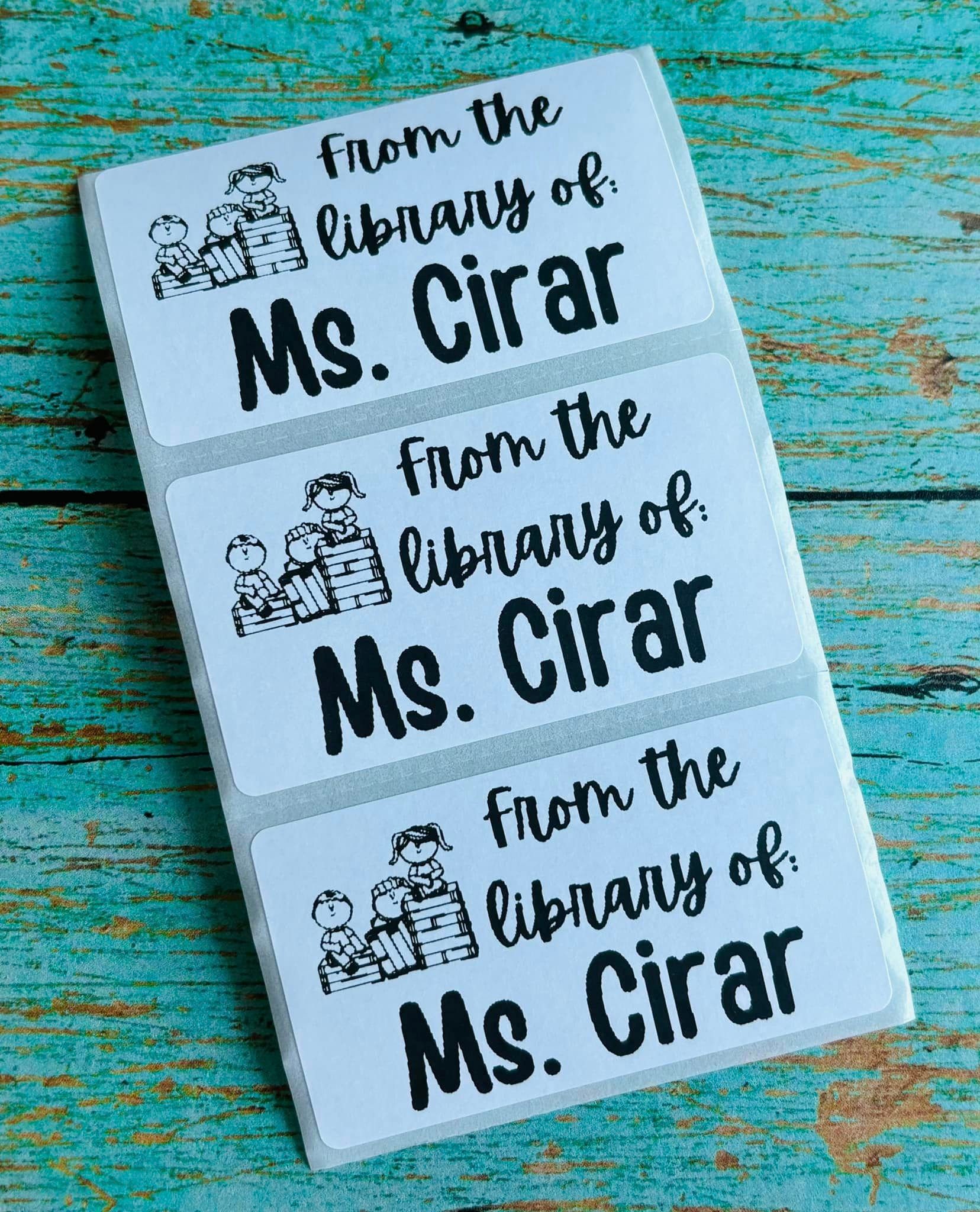 Personalized Teacher Book Labels: Custom Name Stickers - Etsy