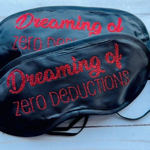 Dreaming of Zero Deductions Cheer Sleep Eye Mask, Gymnastics Sleep Eye ...