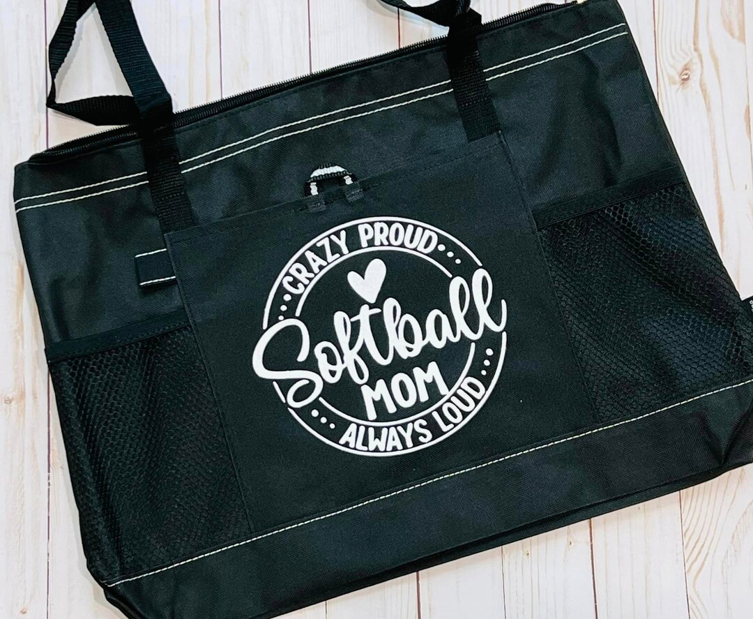 Loud and Proud Softball Mom Life Tote Bag for Baseball Moms, Softball ...