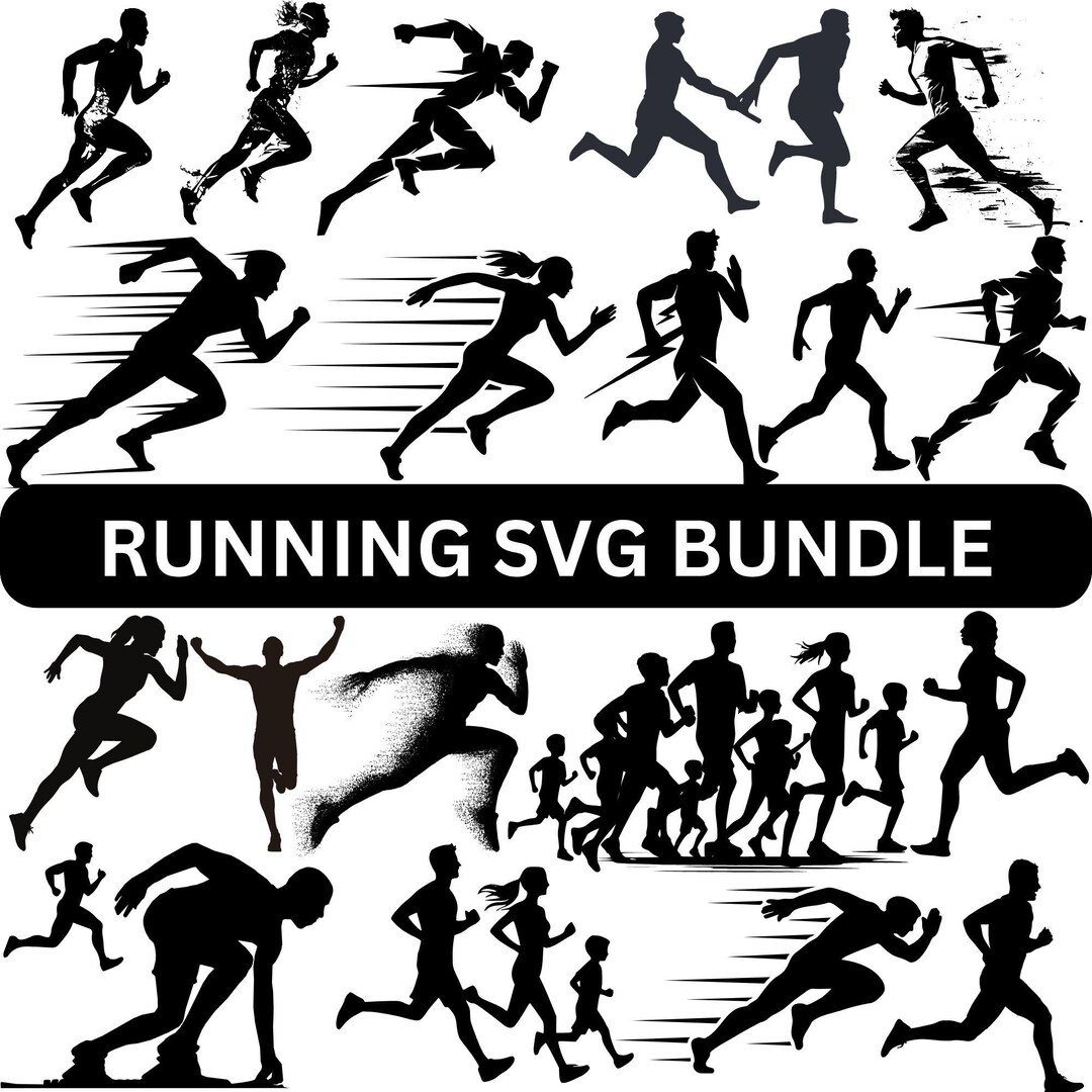 Runner SVG Bundle, Running People Svg, Runner Svg, Running Man Svg ...