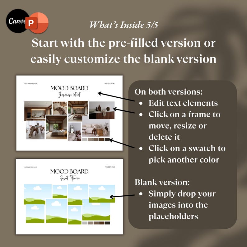 Interior Design Mood Board Templates: 7 Editable Designs (canva ...